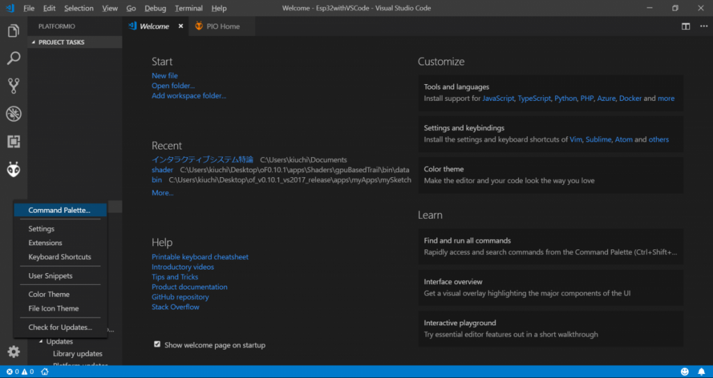 ESP32をVSCodeとPlatformIO IDEで動かす方法 | UEC Media Design Lab