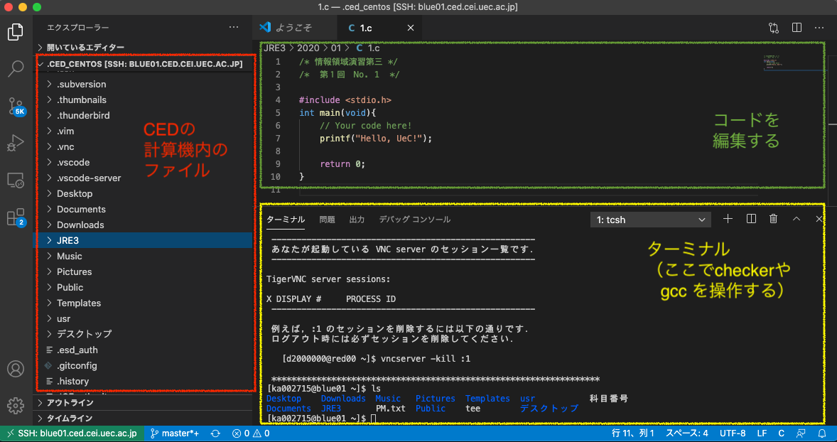 CED に VScode の Remote-ssh を使ってアクセスする。 | UEC Media Design Lab
